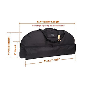 DarkForest BC-3 Black Lightweight Soft Bow Case Compound Bow Case 37.5 Inch Full Length.