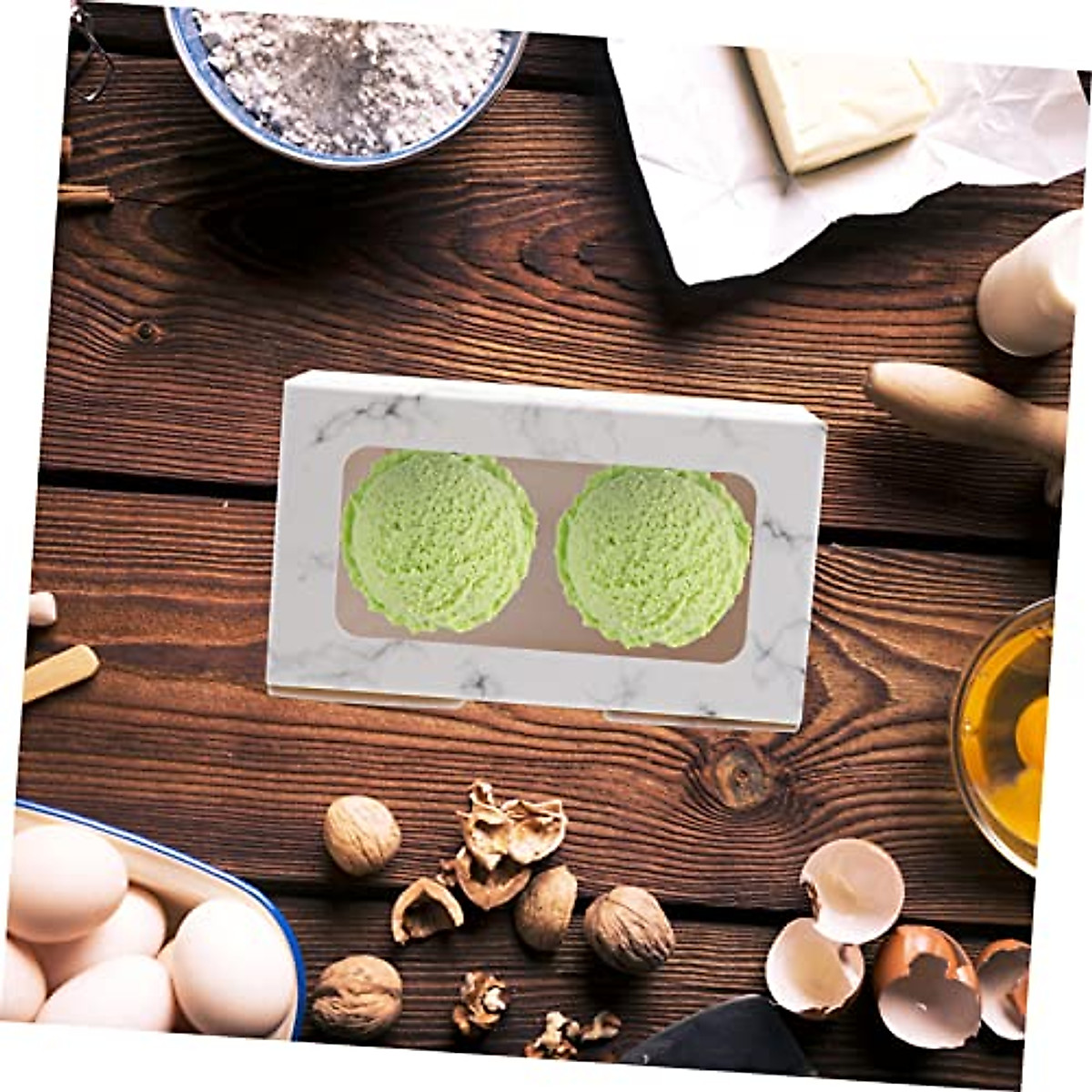 Abaodam 10pcs Box Cake Box Cupcake Carrying Case Cupcake Takeout Container Cupcake Container Bakery Cupcake Holder Cookie Carrier with Lid Cake Containers Paper White Suitcase Egg Tart