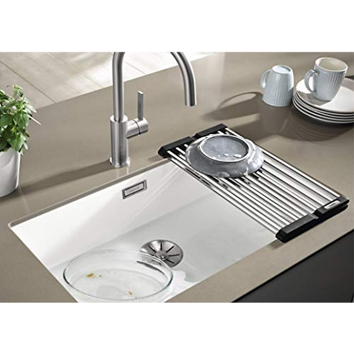 BLANCO 238483 Folding mat, 440 mm, Black/Silver