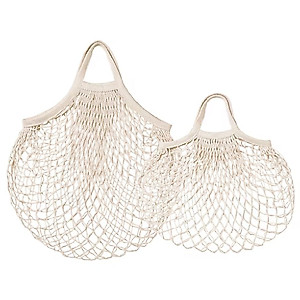 I-K-E-A KUNGSFORS Mesh Storage Organizer Bag Set of 2 Natural 100 % cotton