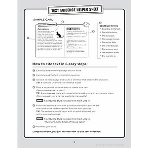100 Task Cards: Text Evidence: Reproducible Mini-Passages With Key Questions to Boost Reading Comprehension Skills