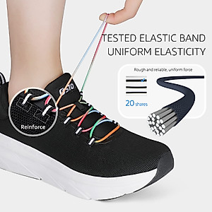STQ Slip on Sneakers for Women Lightweight Walking Shoes for Workout Indoor Gym Running Black Multi US 7.5