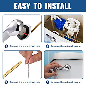 Lasnten 12 Pieces Toilet Handle Lever Flush Replacement, Brass Universal Flush Lever Finish Handle for Most Toilets (Front Mount)