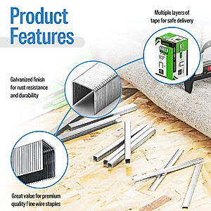 meite 22G71S916 22 Gauge 71 Series 3/8" Crown Wide 9/16" Leg Length Galvanized Staples for Upholstery Stapler 10,020 PCS/Box (1 Box)