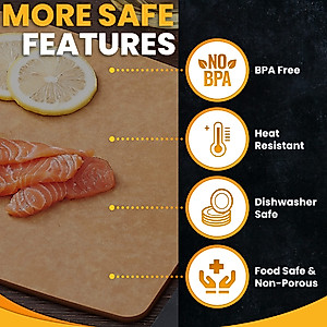 "Arco Design" Wood Fiber Cutting Boards | Extremely Durable | Non-Porous | Food and Dishwasher Safe | 100% Eco-Friendly (CSN Style | Set of 3 units (17.3" x 12.8" | 14.5" x 10.8" | 11.8" x 8.5"))