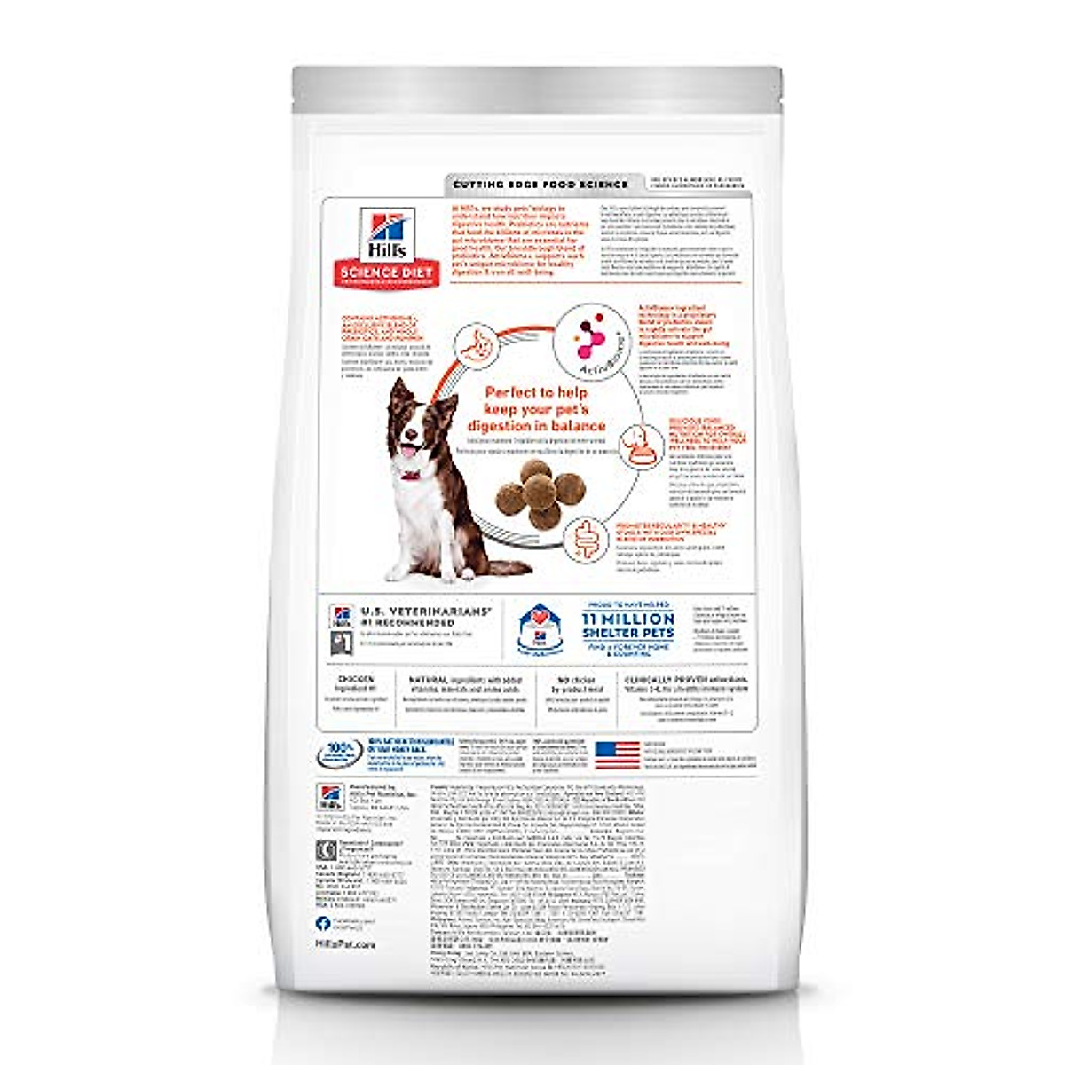 Hill's Science Diet Adult Dry Dog Food, Perfect Digestion, Chicken, Brown Rice, & Whole Oats Recipe, 12 lb. Bag