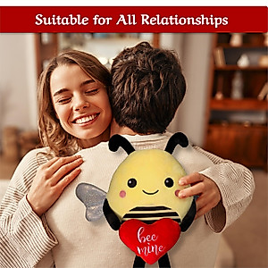 Light Autumn Bee Mine 10" Stuffed Animal Gifts - Valentines Day Stuffed Animals - Girlfriend Gifts - Valentine's Gift for Her - Cute Funny Vday Gifts for Boyfriend and Girlfriend