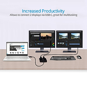 gofanco 4K 30Hz USB-C MST Hub with 2 DisplayPort Displays – USBC to Dual DisplayPort Displays, Extended Display, Thunderbolt 3 & 4 Compatible, Windows Only, No macOS, DP Alternate Mode (USBCMST2DP)