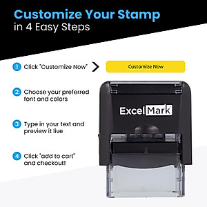 Custom Self-Inking Stamp - Up to 2 Lines - 11 Color Choices and 17 Font Choices (Medium)