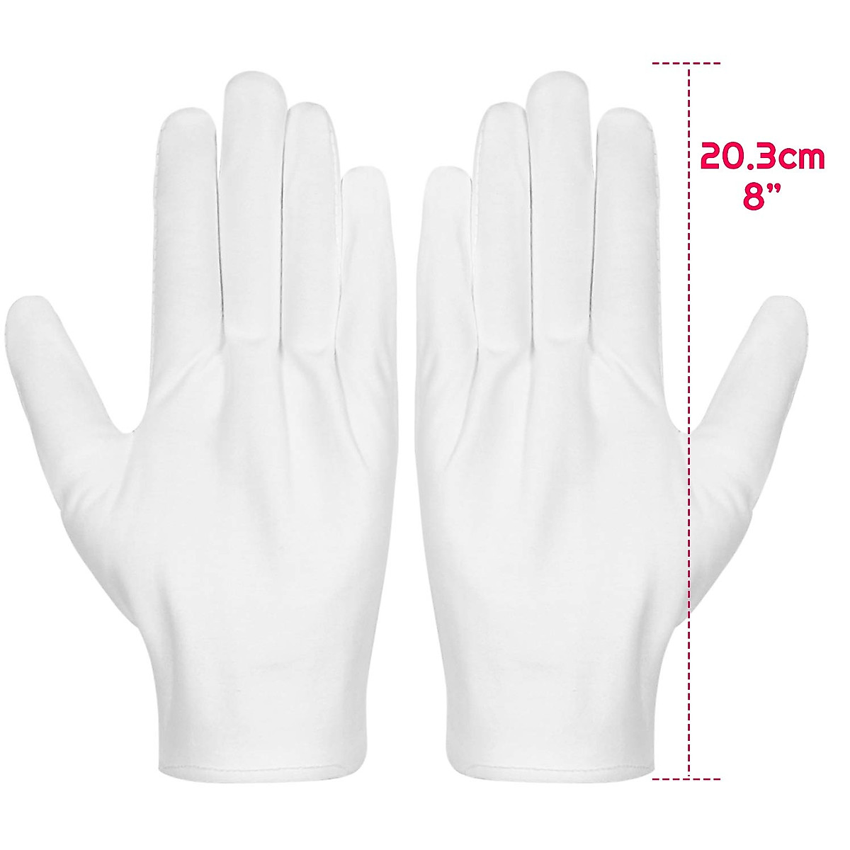 Cotton Gloves, Selizo 3 Pairs White Cotton Gloves Gloves for Women Men Eczema Dry Hands Moisturizing Serving Archival Cleaning Jewelry Silver Inspection