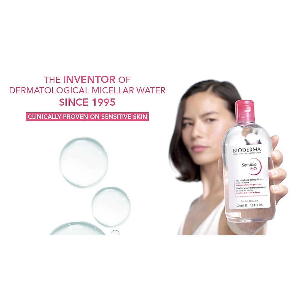 Bioderma Sensibio H2O Soothing Micellar Cleansing Water and Makeup Removing Solution for Sensitive Skin, Face and Eyes