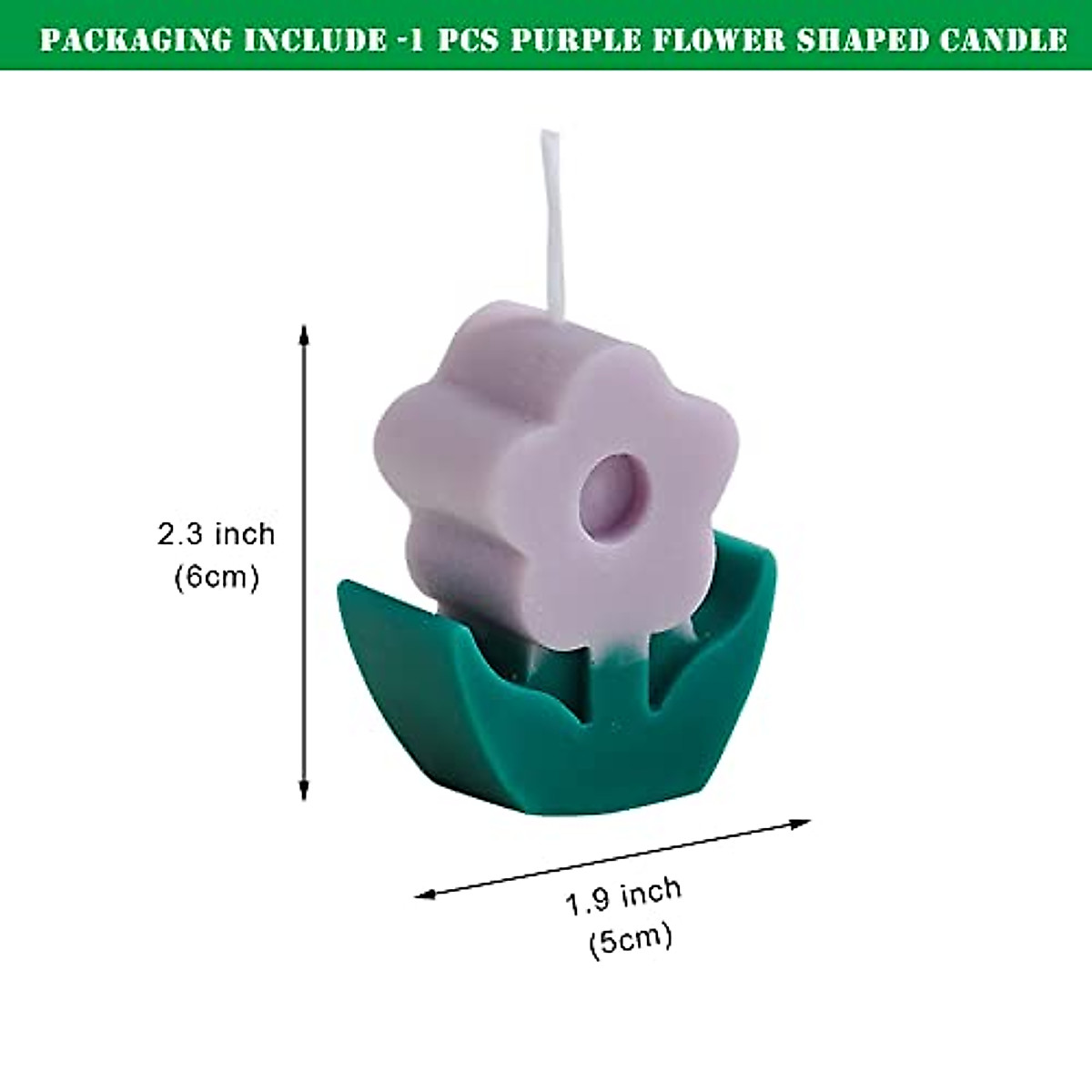 Flower Shaped Birthday Candles, Flower Scented Soy Wax Candles, Romantic Birthday Party Candles Valentine's Day Candles for Decorations (Purple)