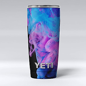Design Skinz Glowing Pink and Blue CloudSwirl - Skin Decal Vinyl Wrap Kit Compatible with The Yeti Rambler Cooler Tumbler Cups