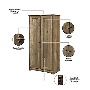 Bush Furniture Cabot Tall Storage Cabinet with Doors, Reclaimed Pine