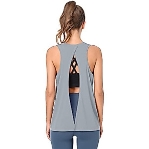 ATTRACO Women Workout Top Loose Fit Athletic Yoga Tank Sports Tank Tops Gym Top Grey XL