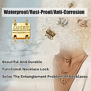 Dailyacc Lucky Necklace Layering Clasp 18K Gold and Silver Strong Multiple Necklace Clasps For Layered Separator