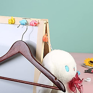 Unityown 10PCS Creative Thumb Wall Hooks for Hanging Glossy Multifunct Nails-Free Finger Adhesive Hooks -Student Dormitory Kitchen Bedroom Car Charging Cable Hanging Hooks