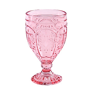 Fitz and Floyd Trestle Goblet, 4 Count (Pack of 1), Blush