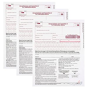 1096 Transmittal 2022 Tax Forms 25 Pack of 1096 Summary Laser Tax Forms Compatible with QuickBooks and Accounting Software