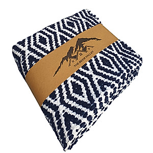 THE BEER VALLEY Cotton Diamond Rug 21x34 Inches - Black, Reversible Machine Washable Accent Rugs for Bedroom, Kitchen, Entryway, Bathroom