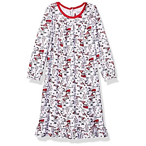 Peanuts Snoopy Girls Christmas Holiday Granny Nightgown Pajama, M