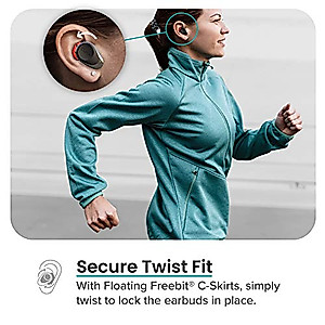 Cleer Goal Sport True Wireless Earbuds with 20 Hour Battery, for Workout and Exercise, Water and Sweat Resistant, Touch Controls, and High Audio Quality and Bass, Black/Red