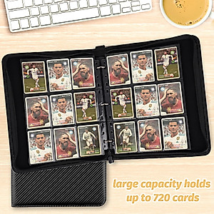 GERMUN 9 Pocket Card Binder, Premium Zip Trading Card Binder, 720 Double Sided Pocket PU Collection Binder, Collector Album, Card Folder for MTG, TCG, Sports Cards, (Black)