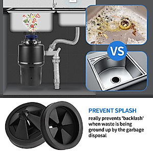 RQYEKDO 2-Pcs Garbage Disposal Splash Guards Sink Baffle, 3 1/8 Inch Food Waste Disposal Accessories Drain Plugs,Garbage Disposal Cover for Waste King, Whirlaway and GE Models