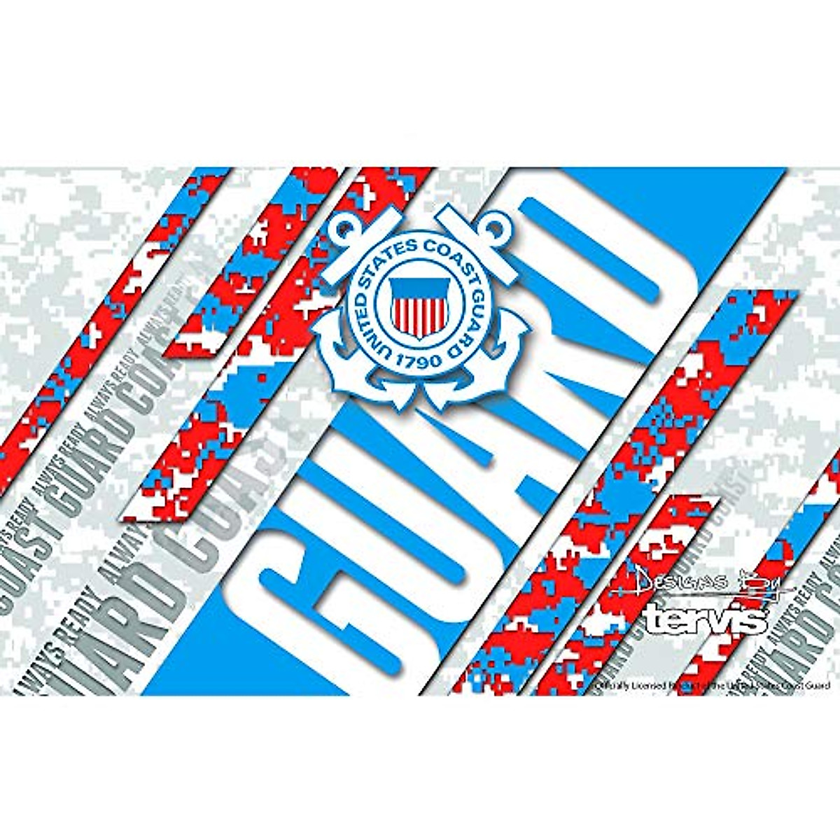 Tervis Coast Guard Stainless Steel Tumbler with Clear and Black Hammer Lid 20oz, Silver