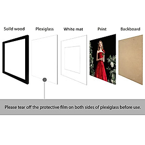 VNVNK 20x20 Frame Black, 20x20 Picture Frame without Mat Or 16x16 with Mat, Photo Frames for Wall Display Set of 1