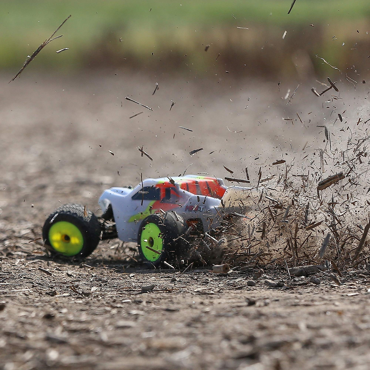 Losi 1/18 Mini-T 2.0 2 Wheel Drive Stadium RC Truck Brushed Ready to Run Battery Receiver Charger and Transmitter Included Gray/White LOS01015T3