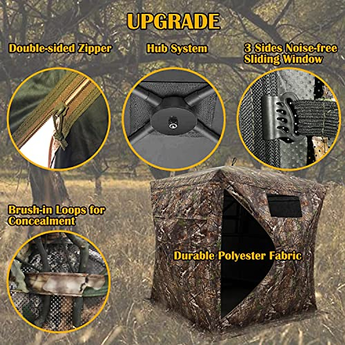 CROSS MARS Ground See Through Hunting Blind & Swivel Hunting Chair