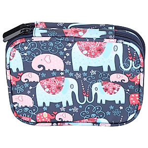 Crochet Bag, Sewing Double Sided Zipper Easy to Carry Crochet Hook Hand Made Oxford Cloth Knitting Organizing Packet Large Yarn Storage for Yarn Stitch Markers(Elephant)