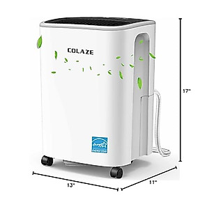 2500 Sq. Ft 30 Pint Dehumidifier, COLAZE DH01 Energy Star Dehumidifiers with Drain Hose for Home Basement Bedroom Bathroom, Auto Defrost & Overflow & Timer & Dry Function with 0.66 Gal Bucket