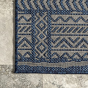 nuLOOM Abbey Tribal Striped Indoor/Outdoor Area Rug, 5' x 8', Blue