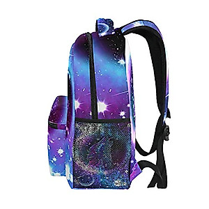Galaxy Wolf School Backpacks for Kids Boy Girls 3D Animal Star Space Backpack Bookbags School Bag Daypack 14 inch Laptop Backpacks Camping Travel Outdoor Shoulder Bag