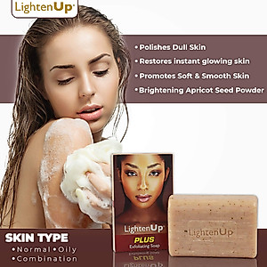 OMIC LightenUp, Exfoliating Soap - 200g / 7fl oz - Skin Brightening Soap, Cleansing Bar, Formulated to Fade Dark Spots, with Apricot, Glycerin, Coconut Oil