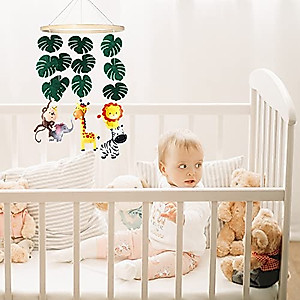 Baby Mobile for Crib Woodland Nursery Room Decor Baby Nursery Decor Jungle Animals Crib Mobile Farm Animals Crib Decorations for Baby Woodland Animals Baby Gifts Felt Nursery Mobiles (Vivid Style)