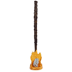 Wizarding World Harry Potter, 12-inch Magical Collector Hermione Granger Wand with Stand & Die-cast Icon, Magical Creatures Series