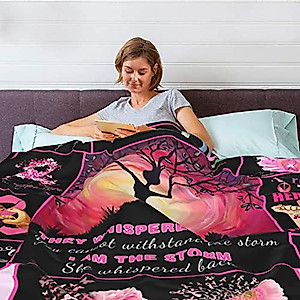 CIQYECN Breast Cancer Awareness Blanket, Pink Ribbon Awareness Faith Hope Love Gifts, Breast Cancer Survivor Gifts for Women Girls,Healing Get Well Throw Blankets,Fight Cancer Gift for Her 60"x 50"