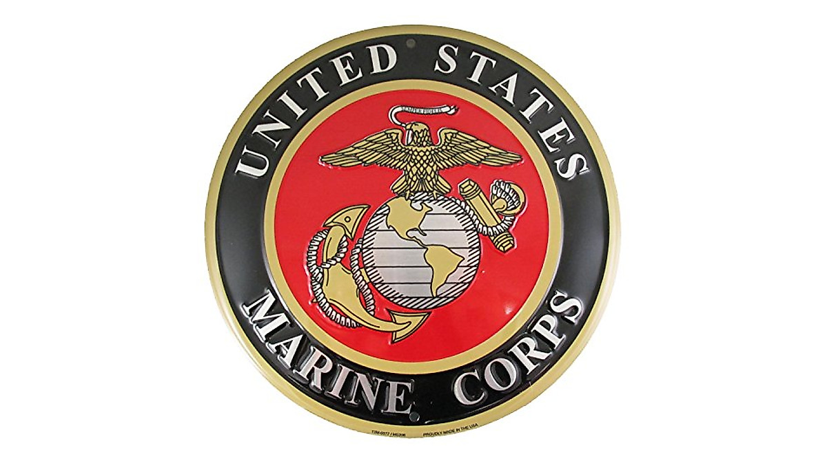 USMC Marines Emblem Metal Sign - Durable Wall Decor