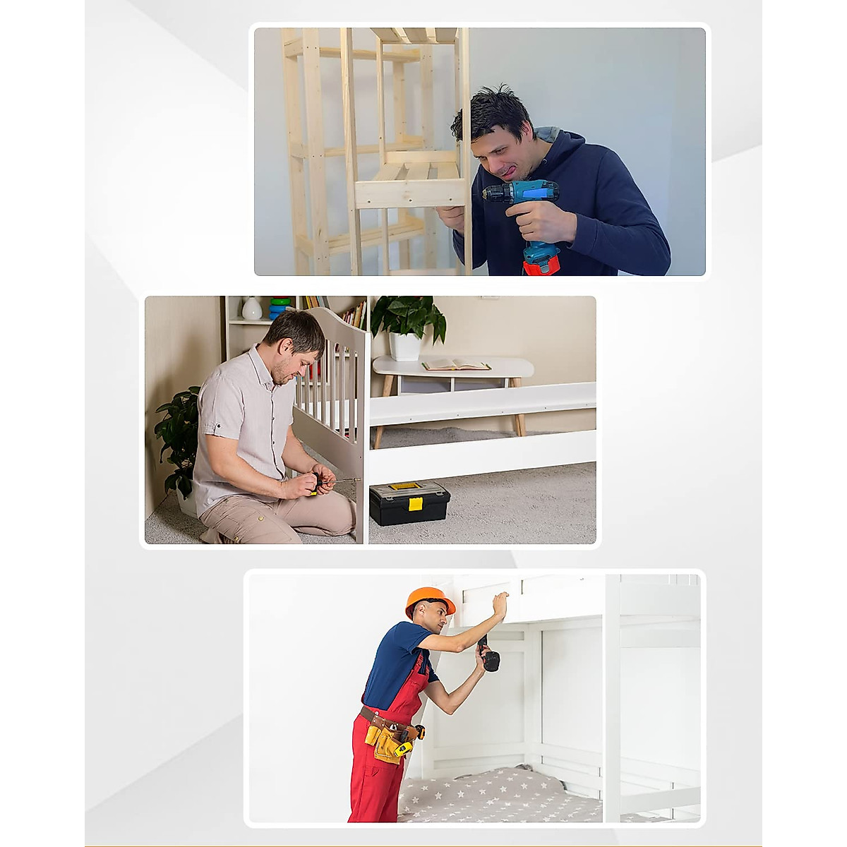 Crib Screws Hardware Replacement Kit - 28 Set Baby Bed Frame Bolts &Barrel Nuts Set,Including M6x40mm/ 50mm/ 60mm/ 70mm/ 80mm Hex Drive Socket Cap Screws Barrel Nuts