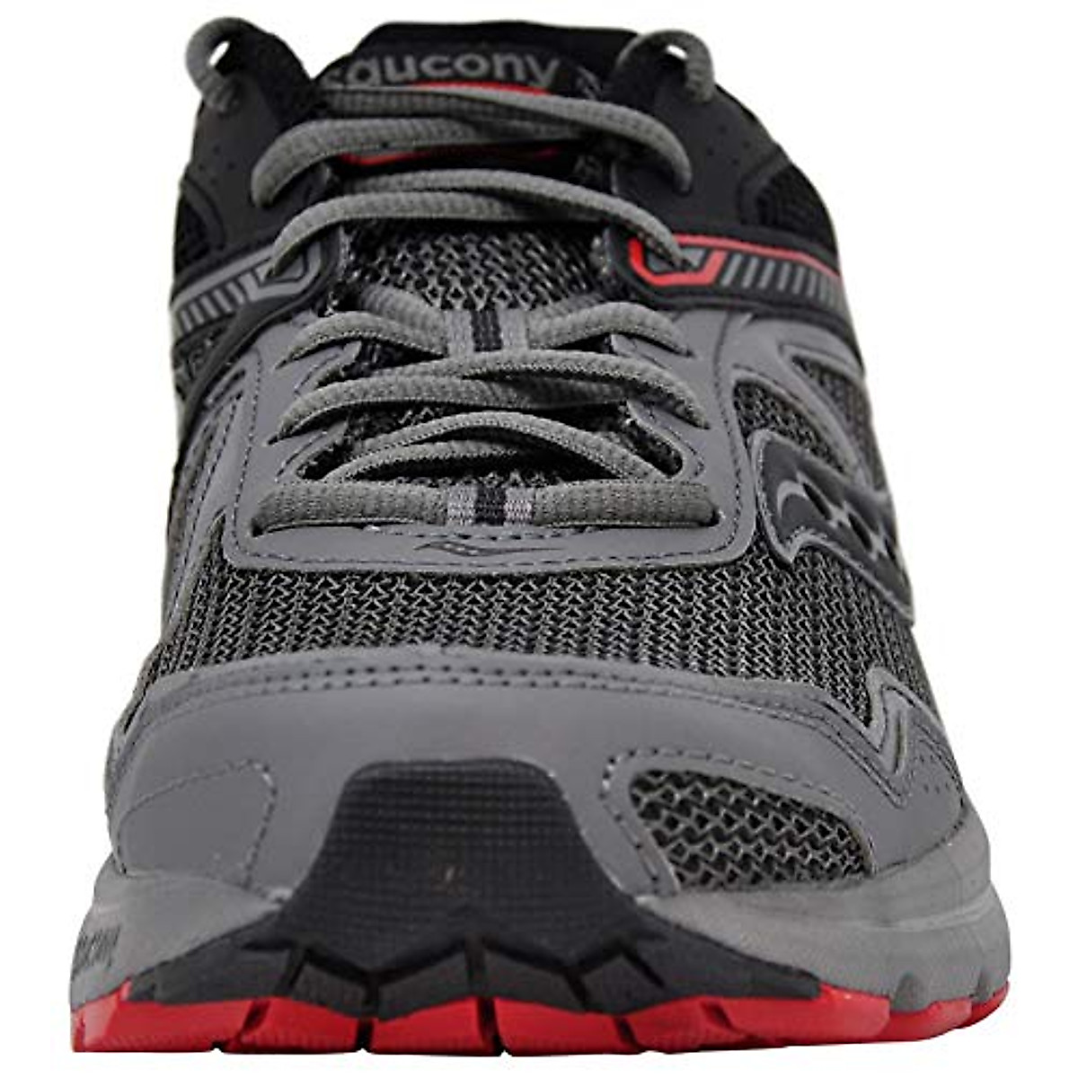 Saucony Men's Cohesion 10 Grey/Black/Red Running Shoe 10 M US