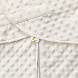 HALO Sleepsack Swaddle, 3-Way Adjustable Wearable Blanket, TOG 3.0, Velboa, Cream Plush Dots, Small, 3-6 Months