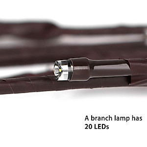 DK177 2 Pack Led Branch Light Battery Operated Lighted Branch Vase Filler Willow Tree Artificial Little Twig Power Brown 30 Inch 20 LED for Home Romantic Decoration, Warm White