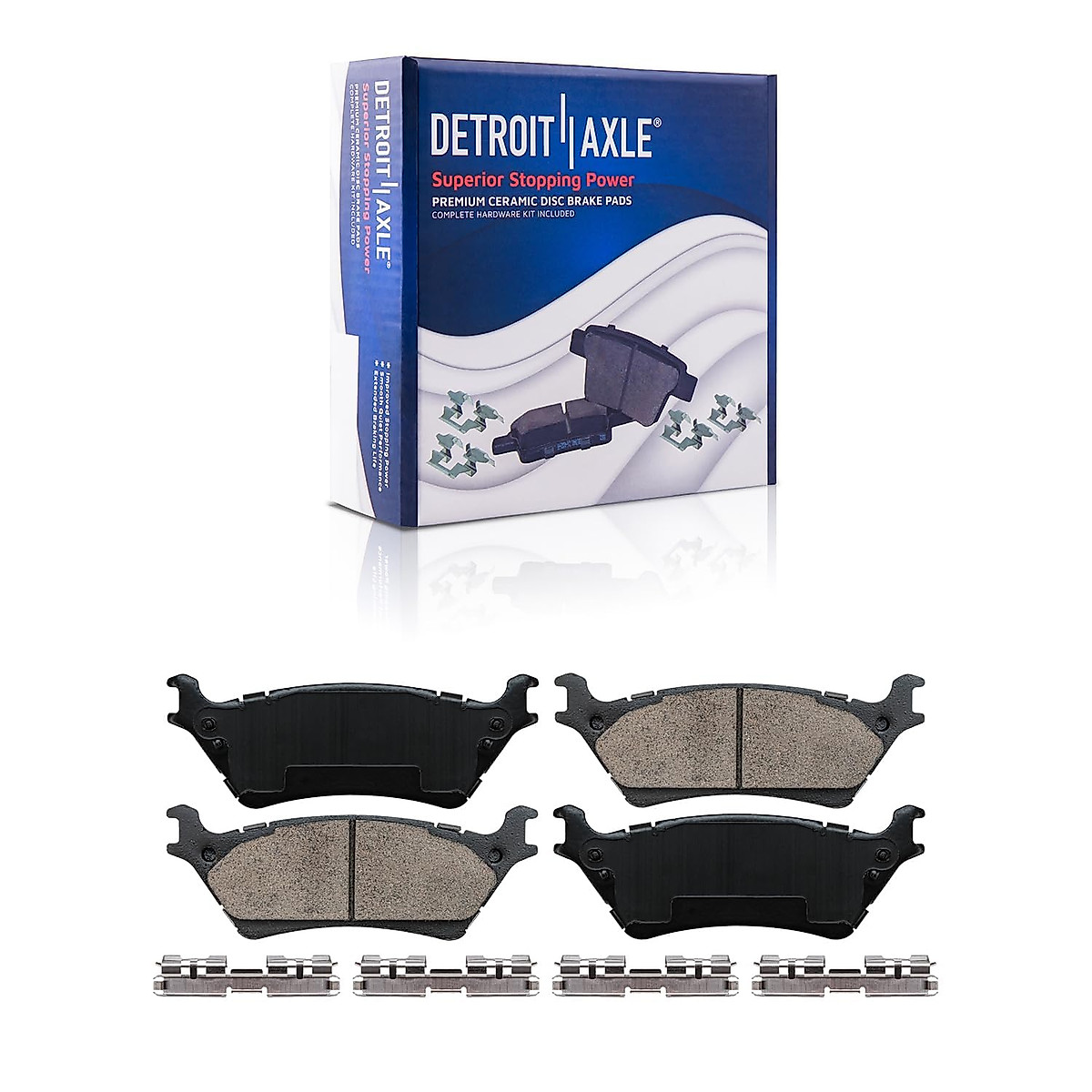 Detroit Axle - Rear Brake Kit for 12-20 Ford F-150 Disc Brake Rotors 2012 2013 2014 2015 [Manual Parking Only] 2016 2017 2018 2019 2020 Ceramic Brakes Pads 6 Lug : 13.70" inch Rotor