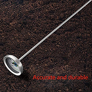 kobeIeen 50cm Stainless Steel Compost Soil Measuring Garden 40-180℉