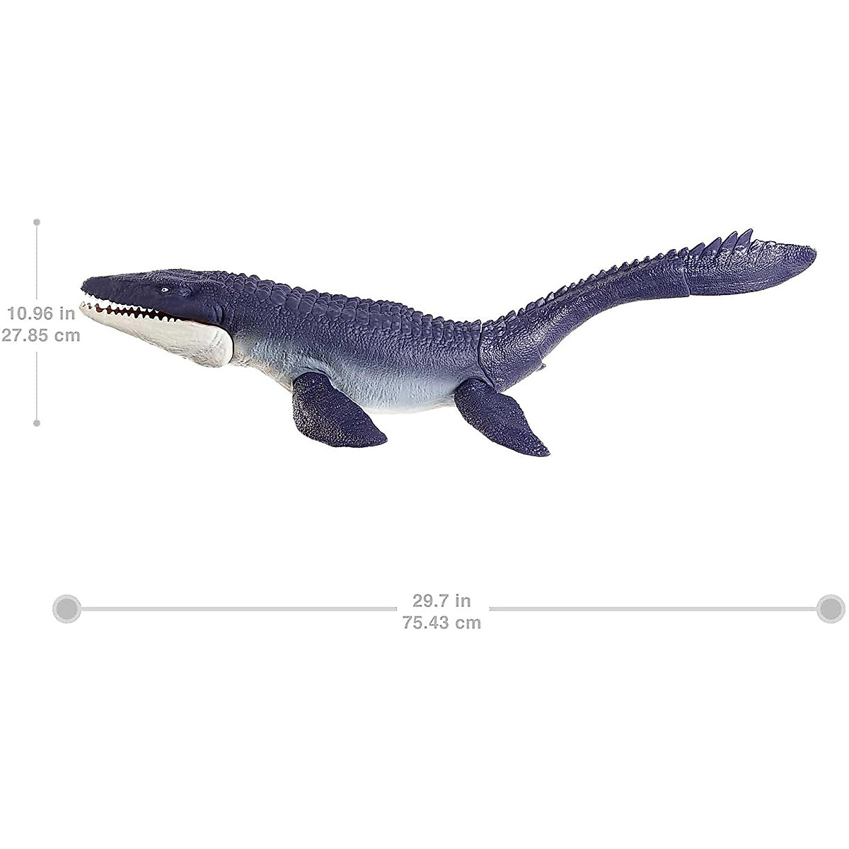 Mattel Jurassic World Dominion Ocean Protector Mosasaurus Dinosaur Action Figure from 1 Pound of Recycled Plastic, Movable Joints, Toy Gift with Physical and Digital Play