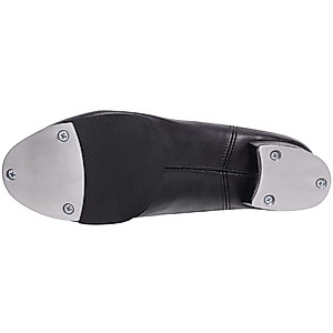 Jazz Tap Shoes for Woman: Leather Lace Up Tap Dance Shoes for Girls and Adult - Flat Heel Split Sole Tap Jazz Shoes for Boys and Man Black