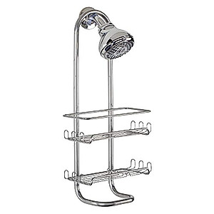 InterDesign Classico Hanging Shower Caddy - Bathroom Storage Shelves for Shampoo, Conditioner and Soap, Silver